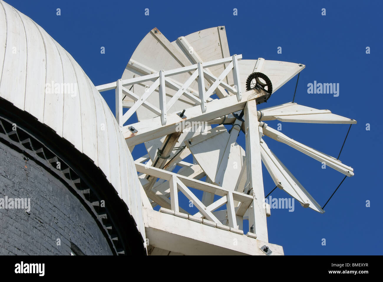 View of a restored and working windmill Stock Photo - Alamy