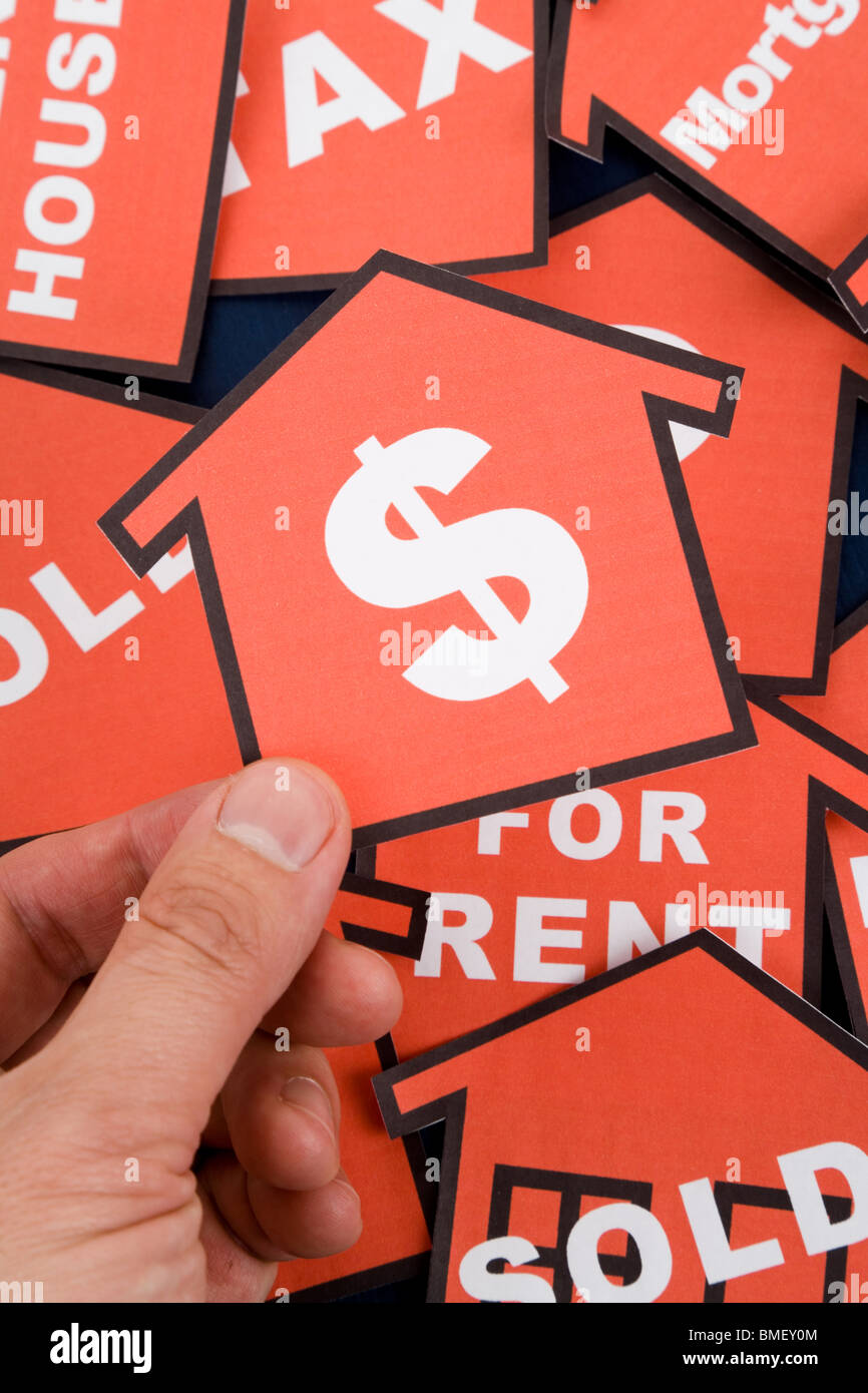 red home sign, Real Estate business Concept Stock Photo - Alamy