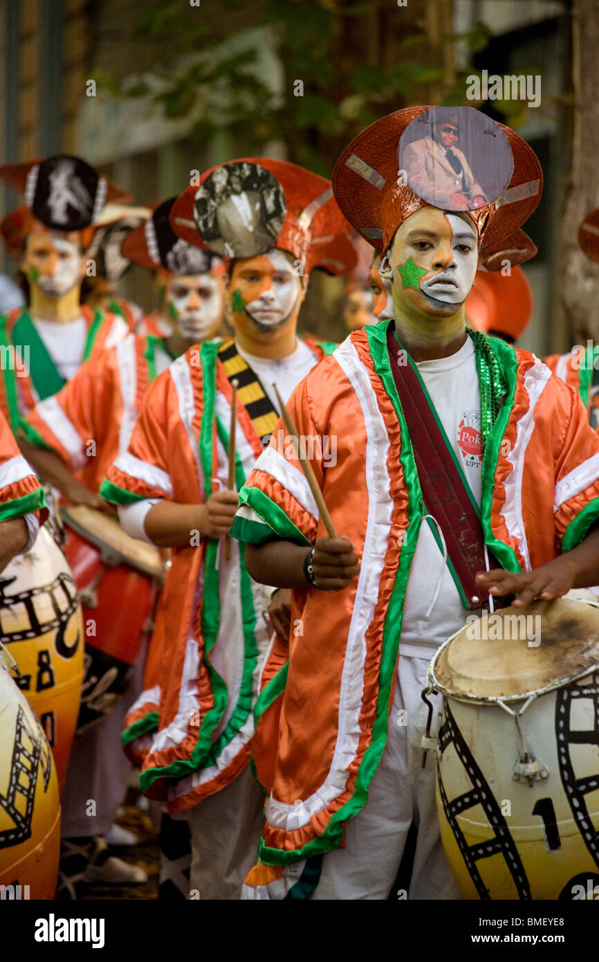 Drummers during Desfile de las Llamadas, a carnival celebration in ...