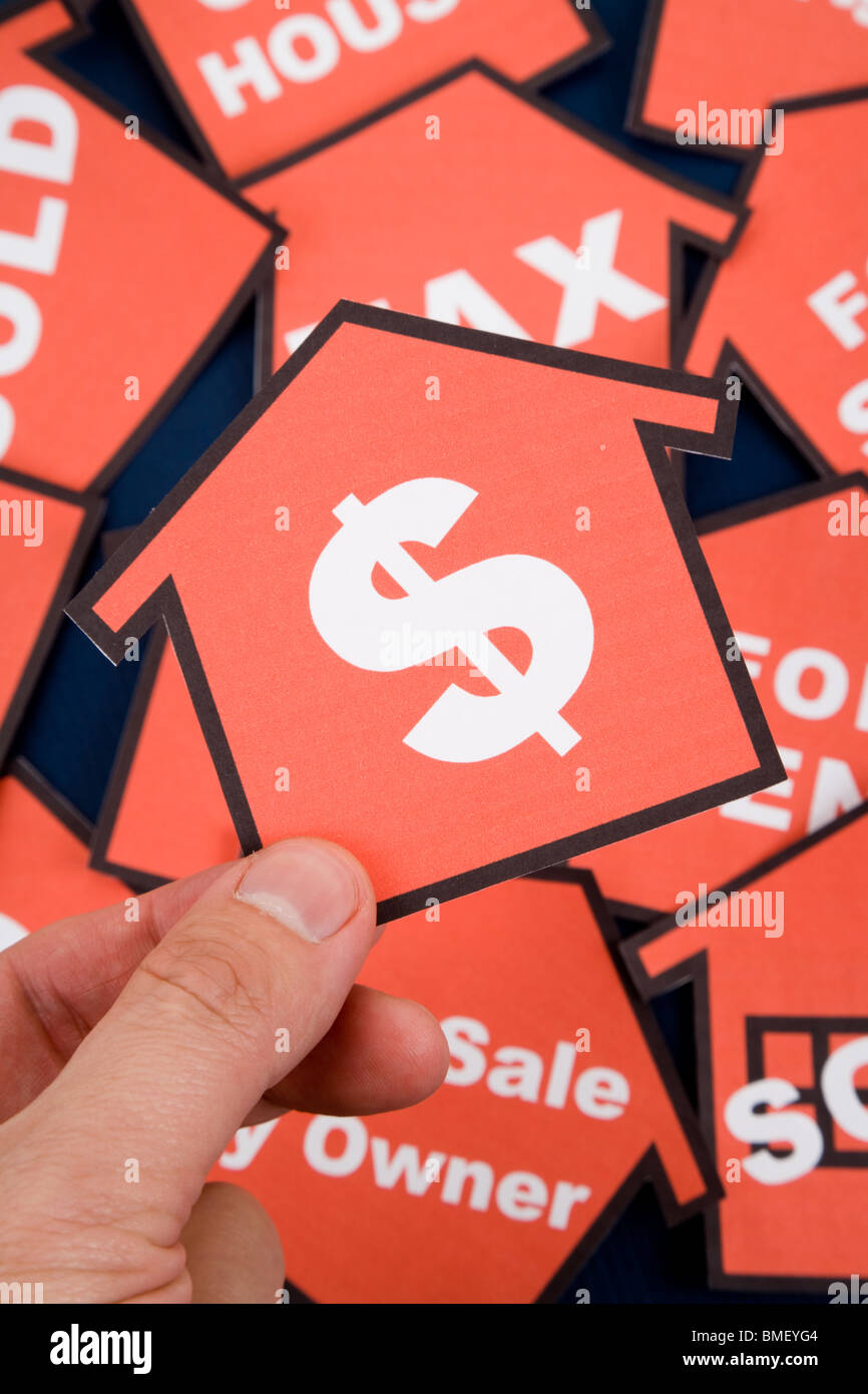 red home sign, Real Estate business Concept Stock Photo - Alamy