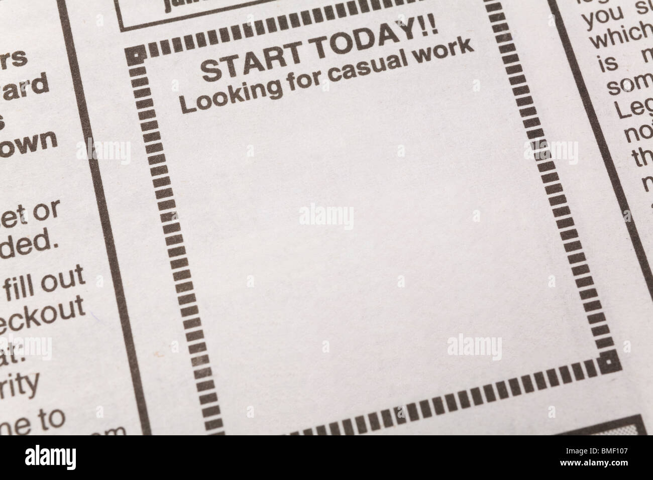 Employment ad newspaper hi-res stock photography and images - Alamy