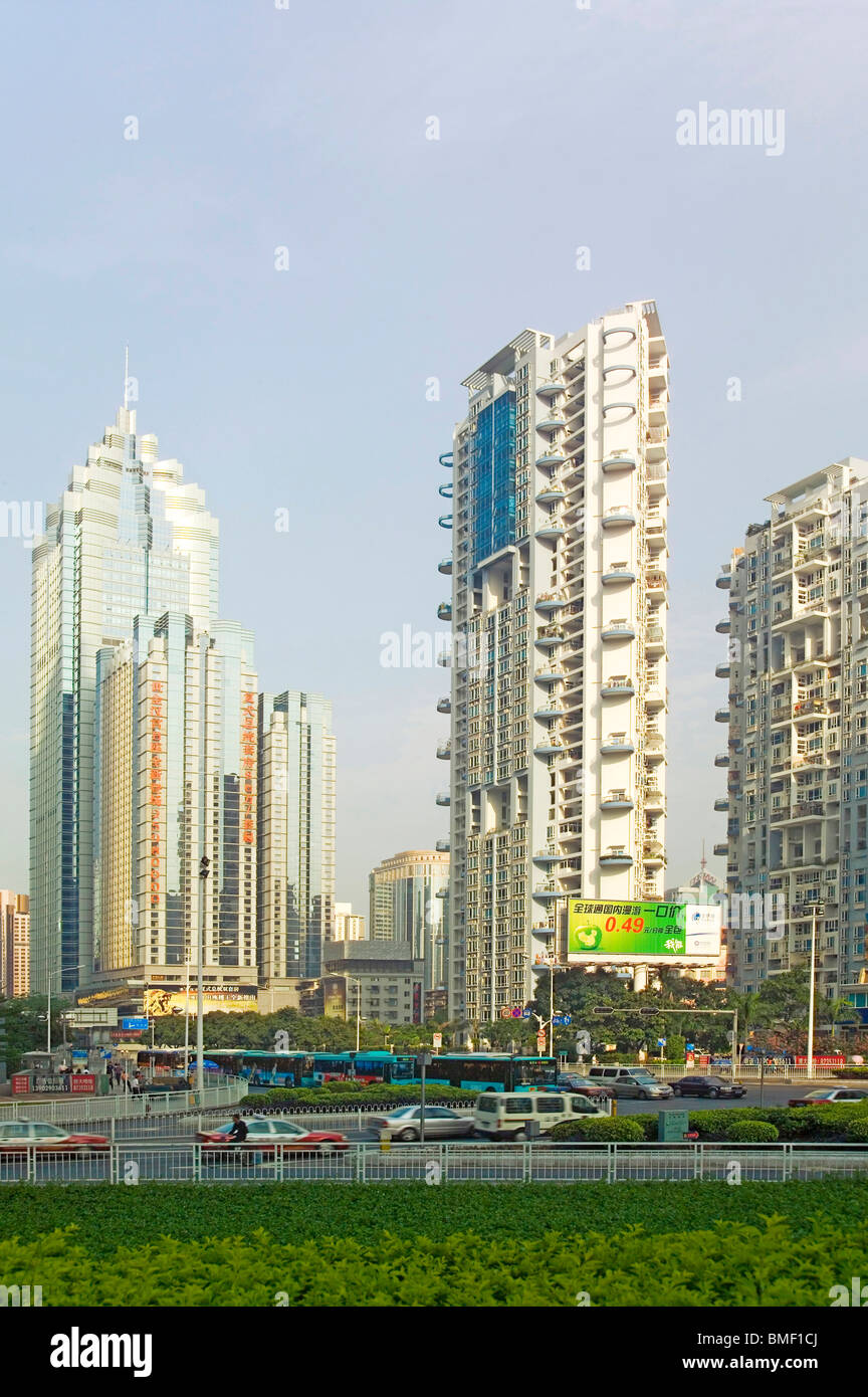 Modern buidings in Shun Hing Square, Luohu District, Shenzhen City ...