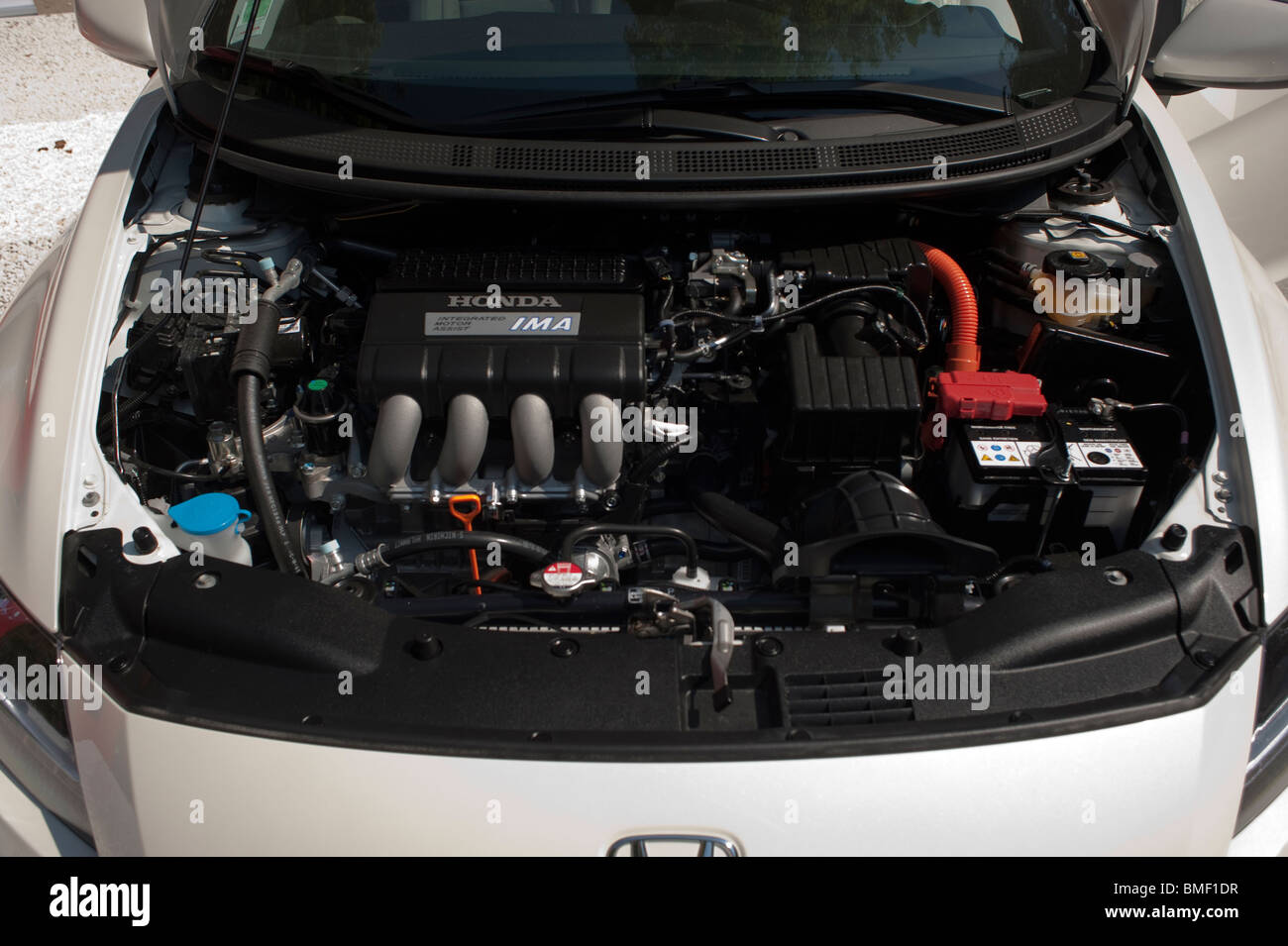 Japanese Hybrid Car on Display, Honda CR-Z, Open Boot, Showing Motor ...