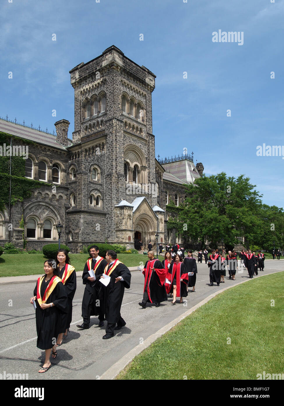 University graduation procession in front of University College at the ...