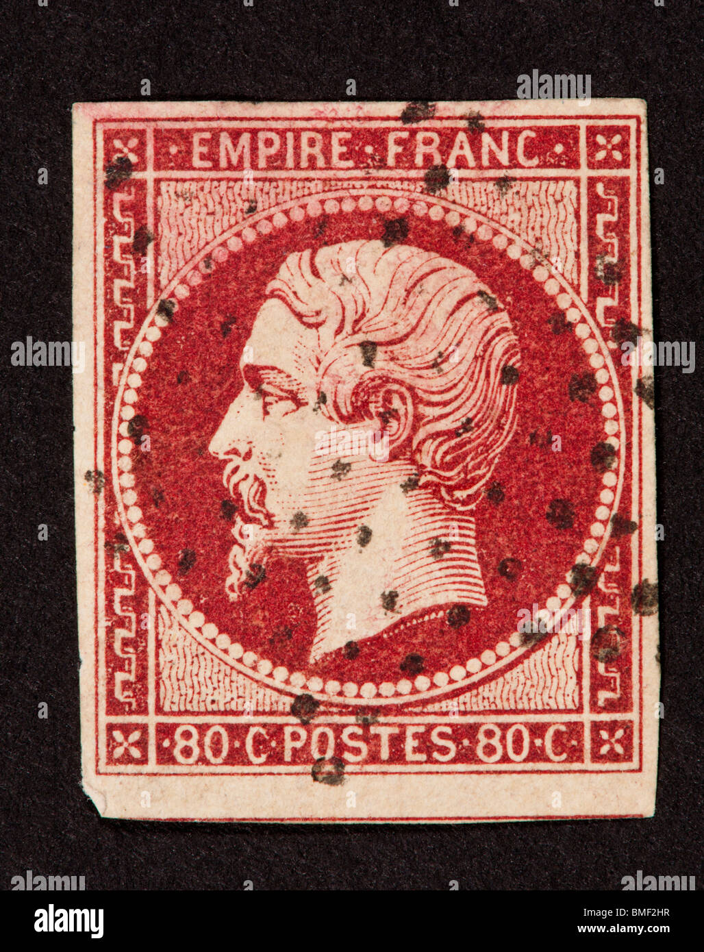 Postage stamp from France depicting Emperor Napoleon III Stock Photo ...