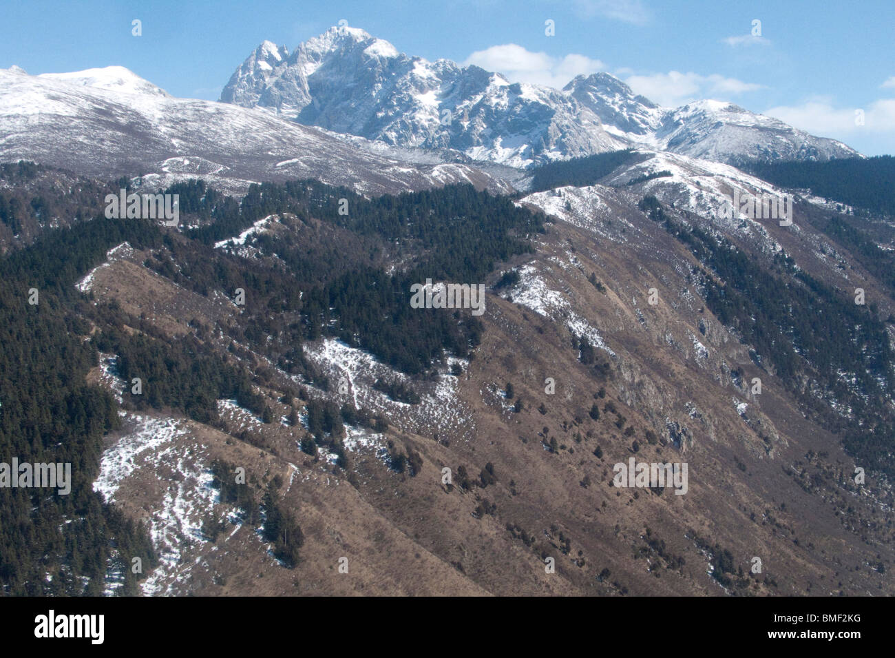 Mountain range, Dagu Glacier Scenic Area, Dagu Natural Reserve, Aba ...