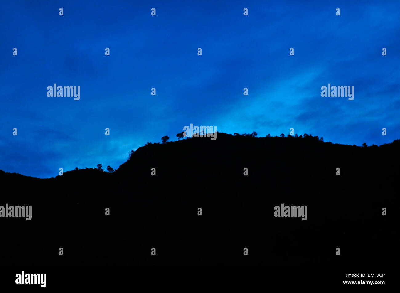Taihang Mountain at night, Linzhou, Henan Province, China Stock Photo ...