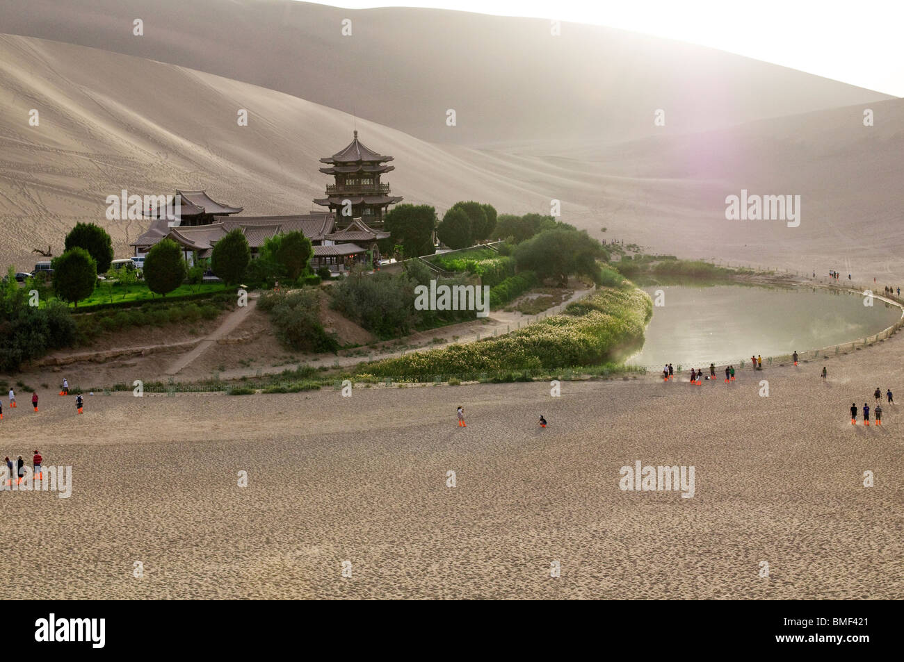 Yueya Spring at the food of Mingsha Hill, Dunhuang, Jiuquan, Gansu ...