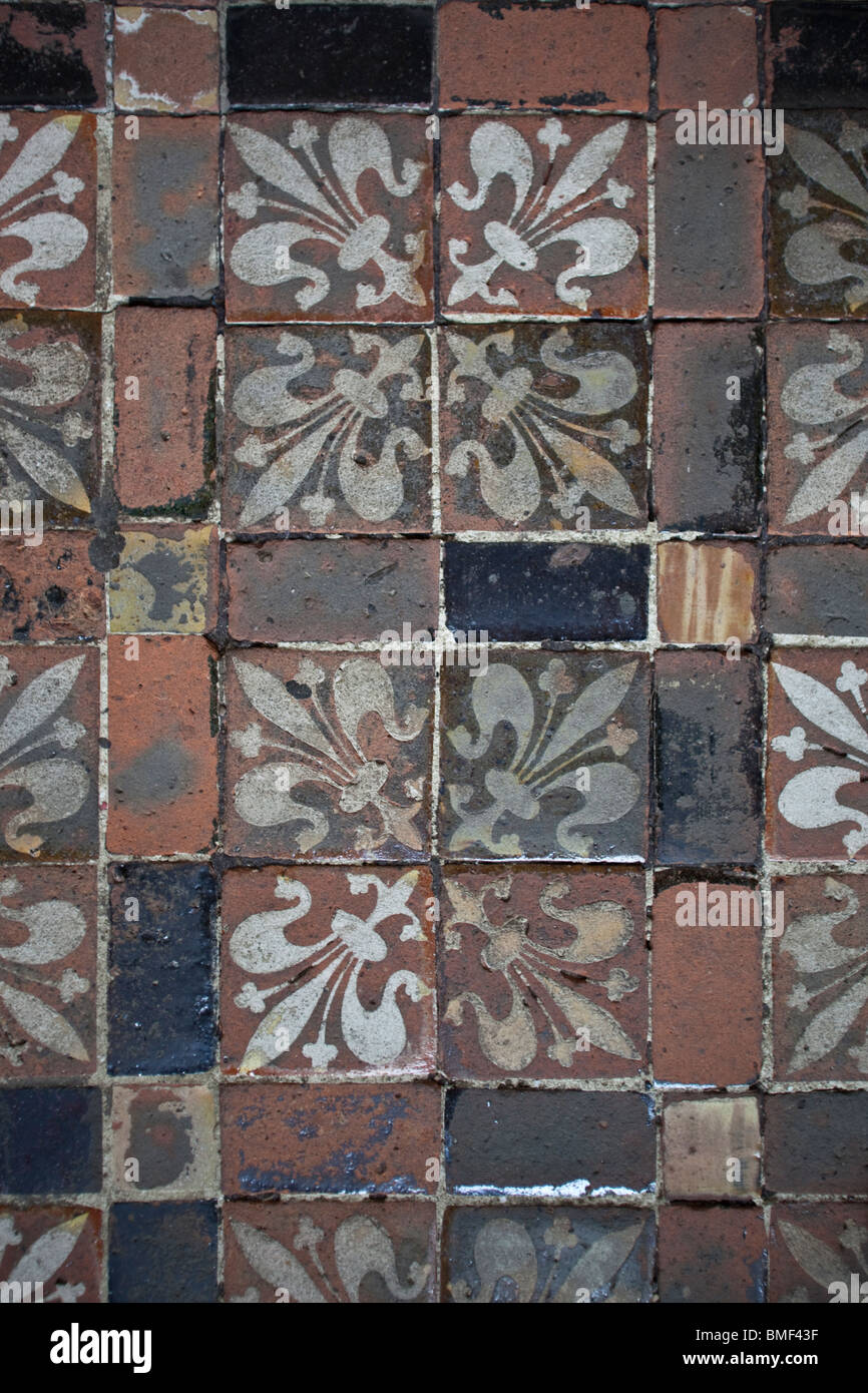 Medieval tiles, Winchester Cathedral, Winchester, England, UK Stock ...