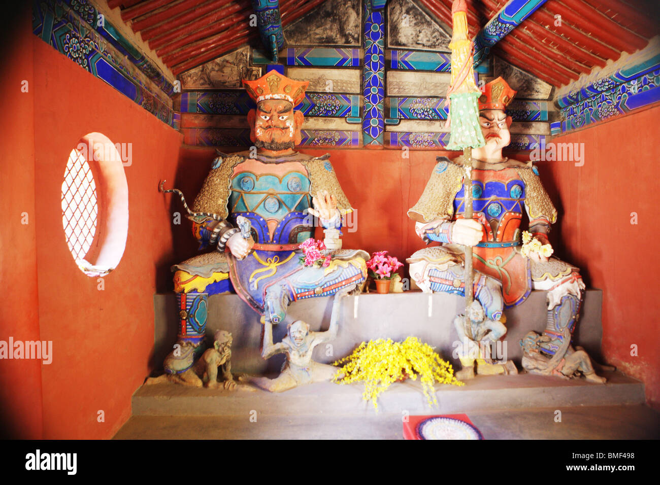 Statue of Heavenly Kings in Heping Temple, Beijing, China Stock Photo ...