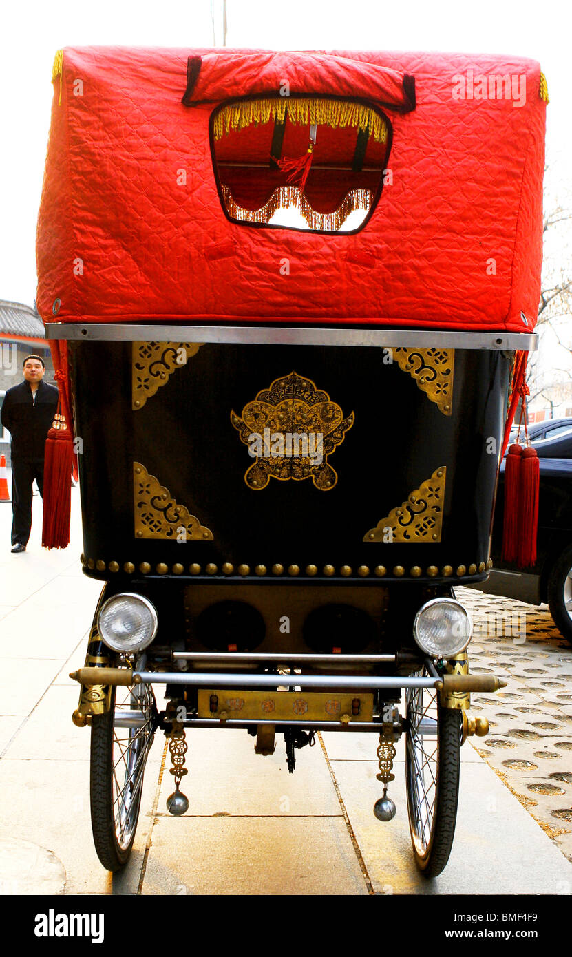 Back of a richly decorated rickshaw, Beijing, China Stock Photo - Alamy