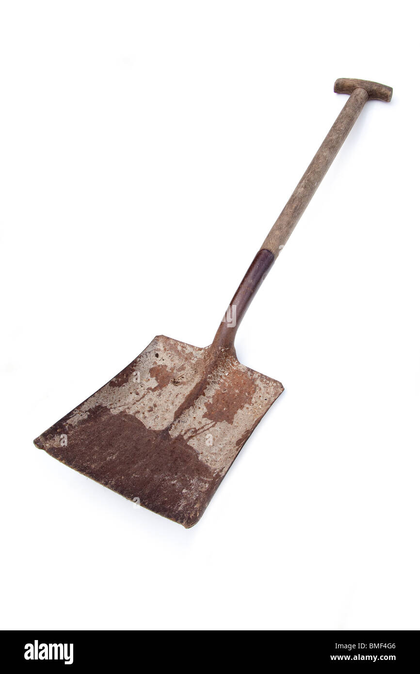 Traditional metal shovel, isolate on a white studio background Stock ...