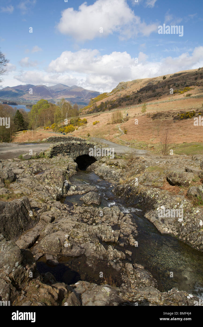 Ashness Bridge Derwent Water Lake DIstrict Cumberland England Stock ...