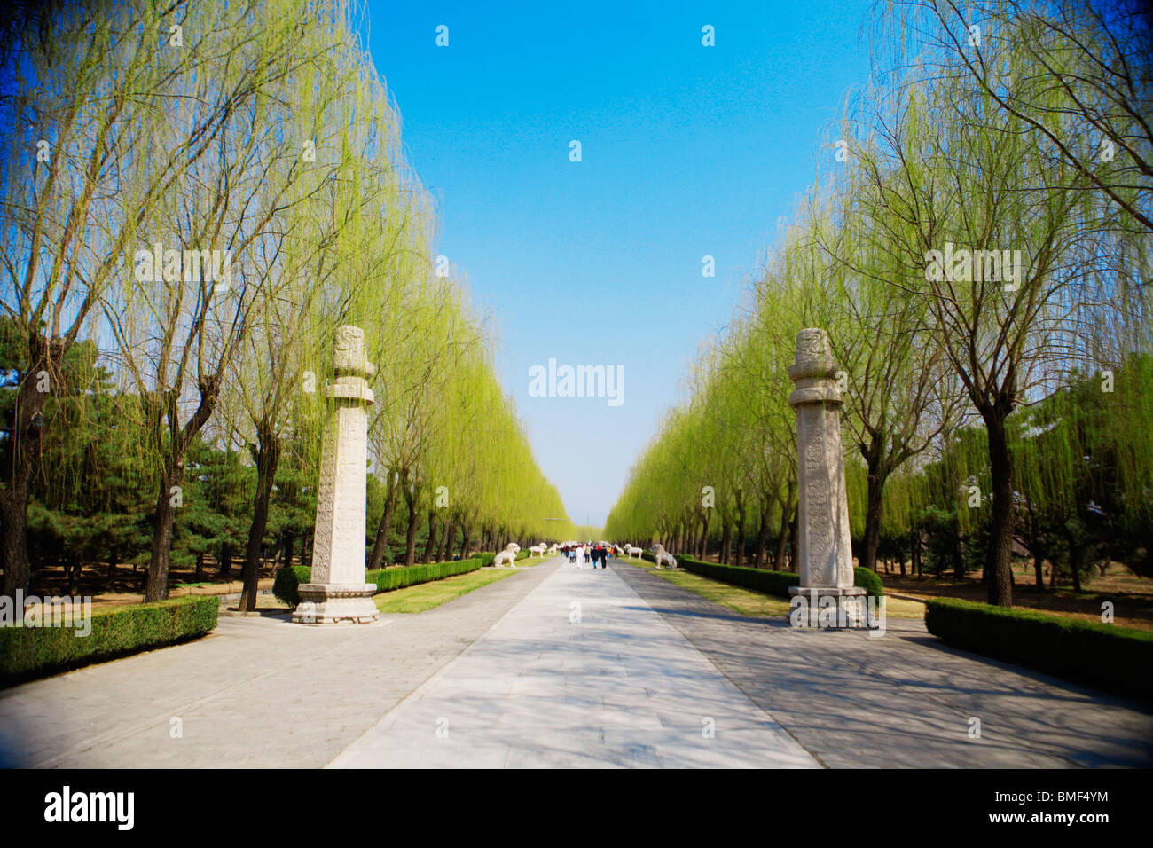Sacred Way with stone statues, Ming Dynasty Tombs, Beijing, China Stock ...