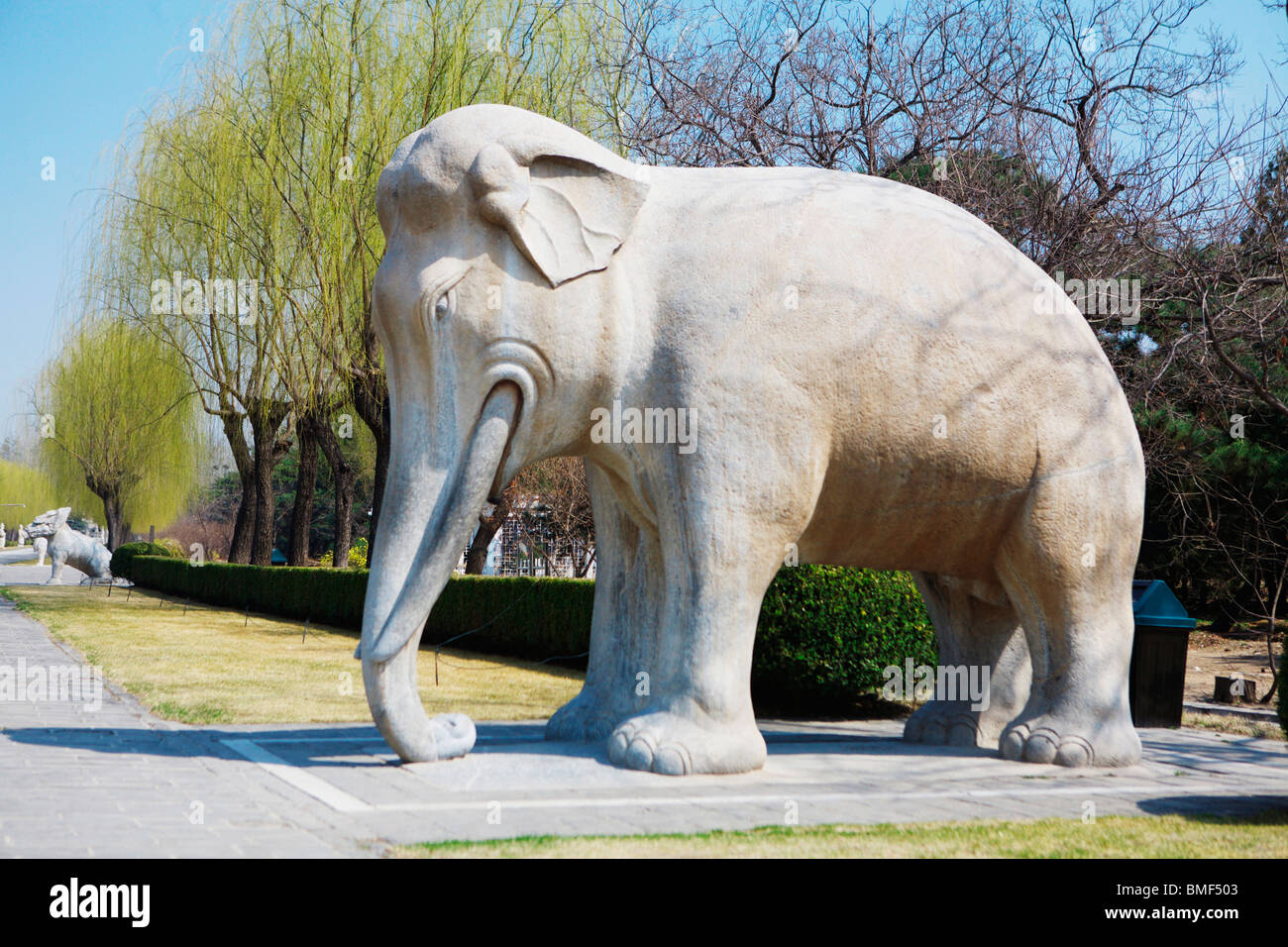 Stone elephant on the Sacred Way, Ming Dynasty Tombs, Beijing, China ...