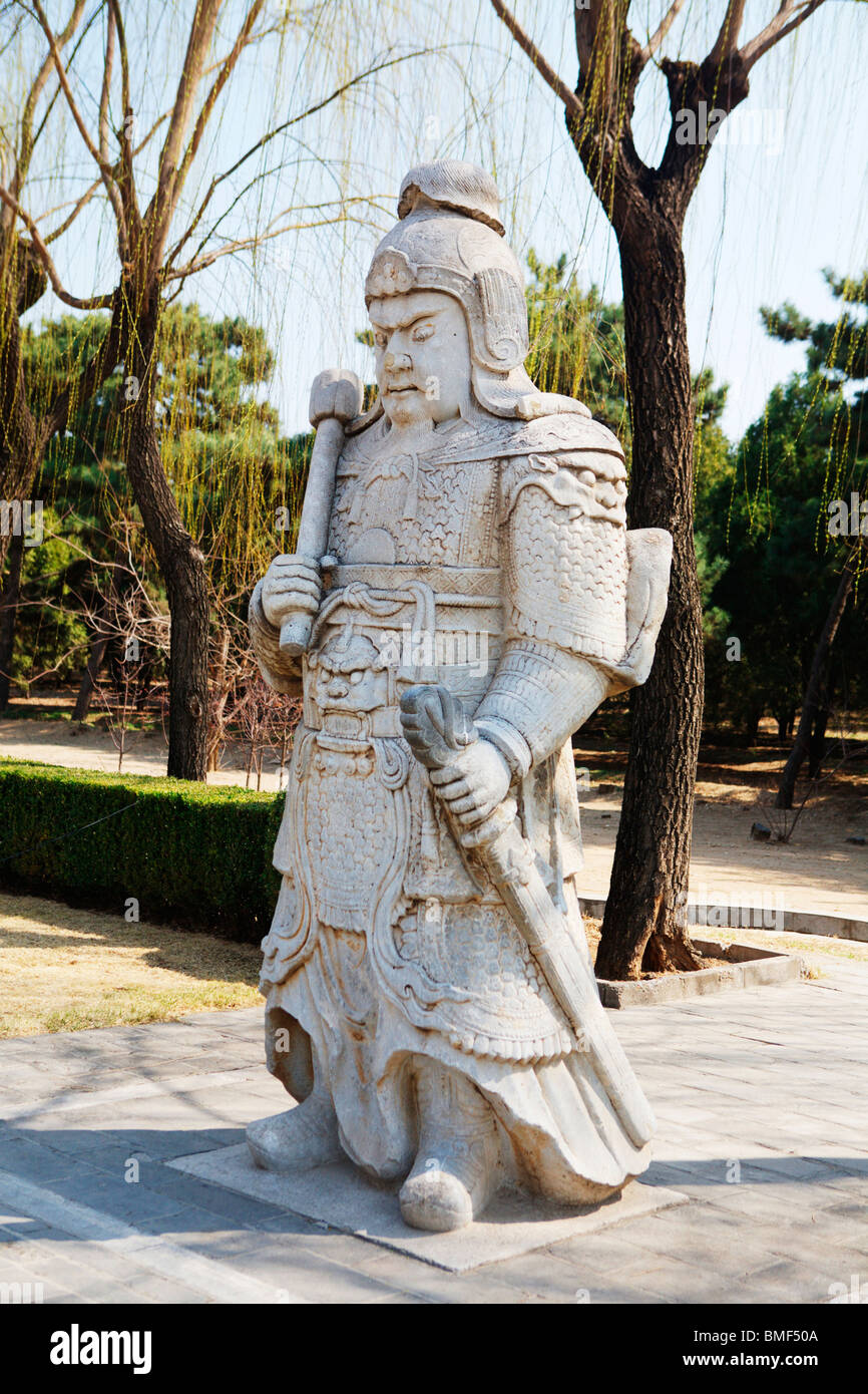 Stone warrior on the Sacred Way, Ming Dynasty Tombs, Beijing, China ...