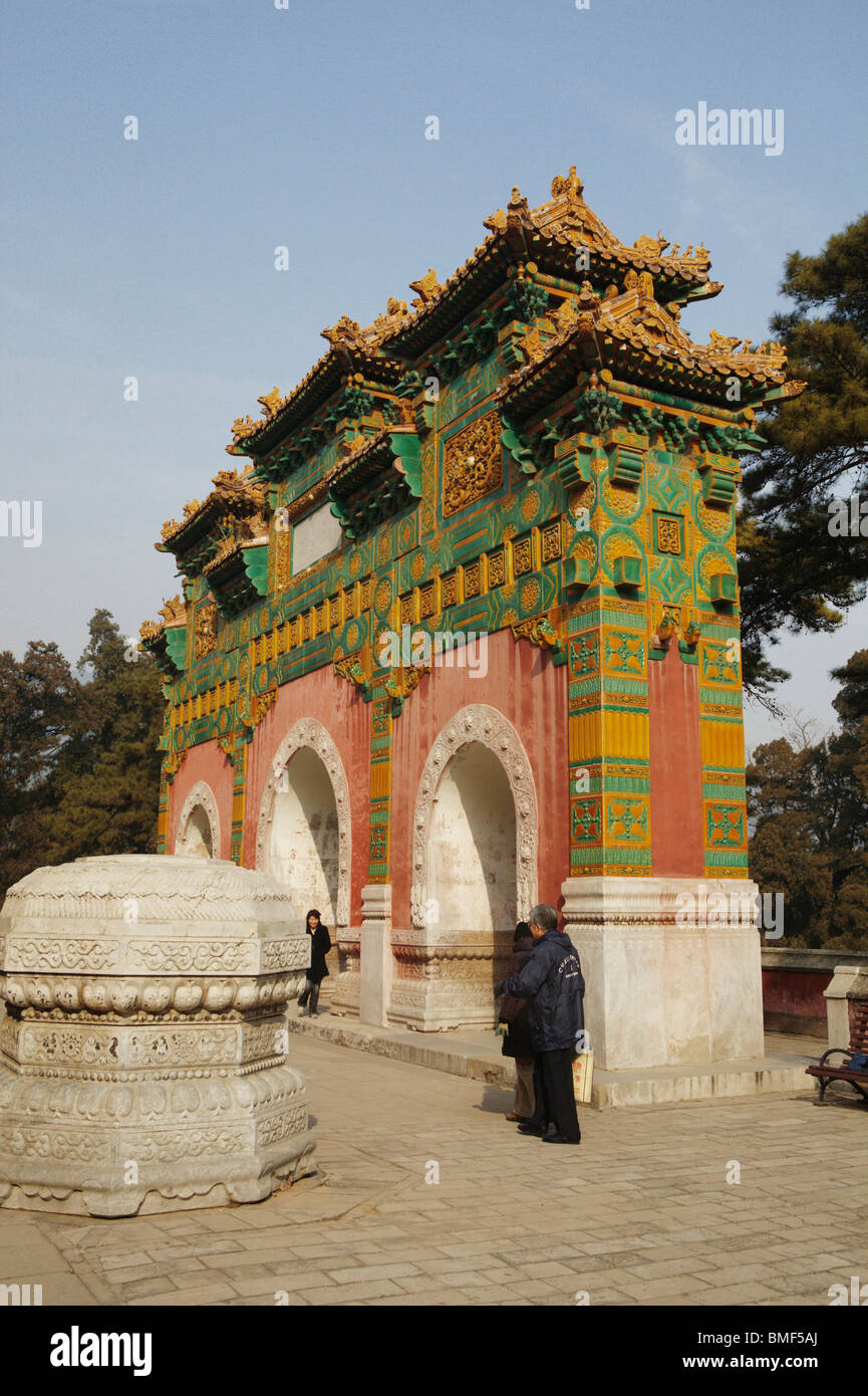 Pailou with Tibetan style architecture, Bright Temple, Fragrant Hills ...