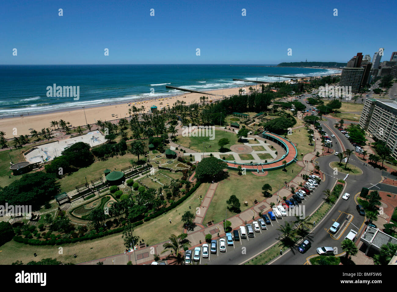 Wide view of Durban town and beachfront, South Africa Stock Photo - Alamy