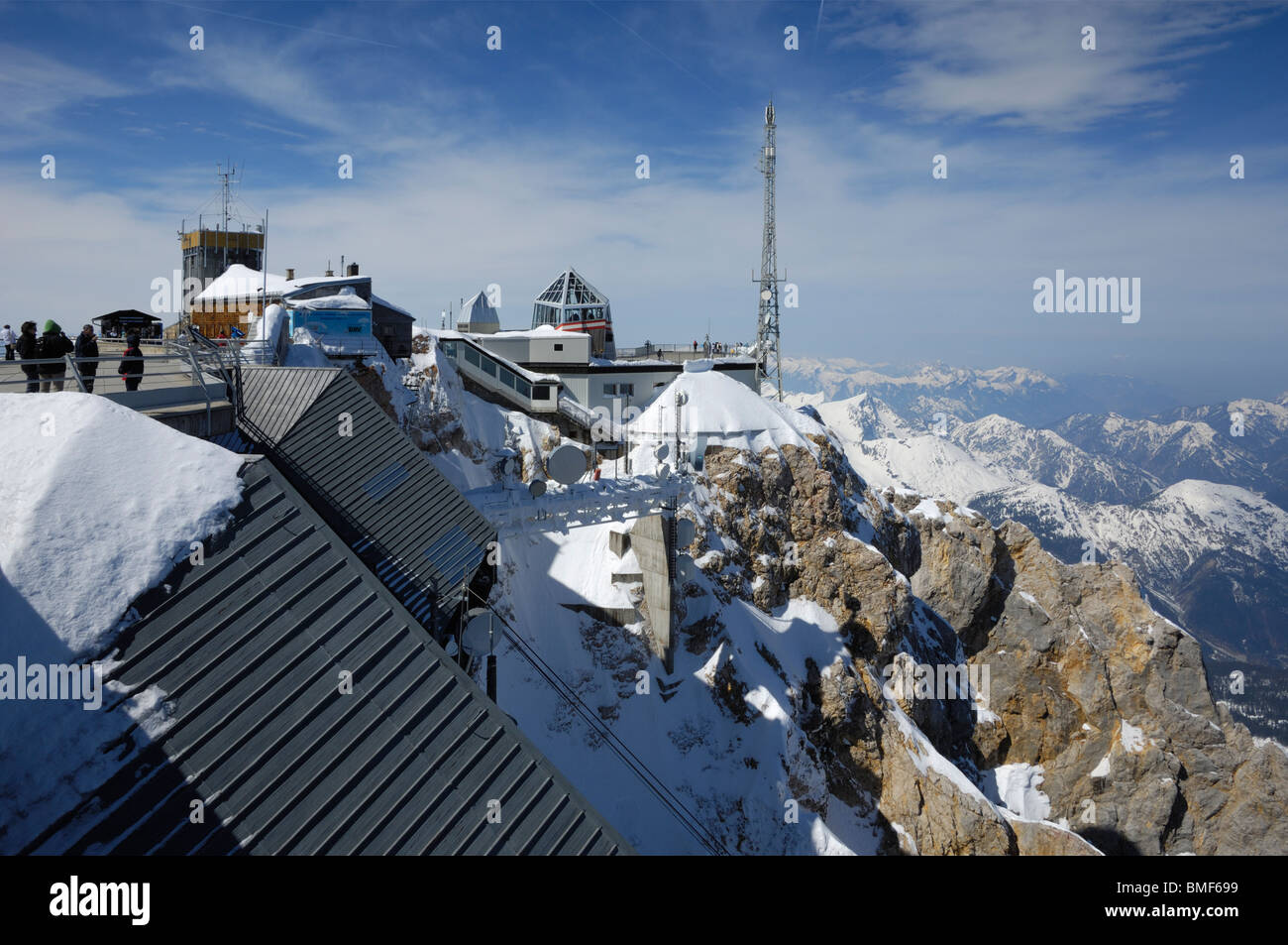 View from Zugspitze, Germanys highest mountain, Bavaria, Germany Stock ...