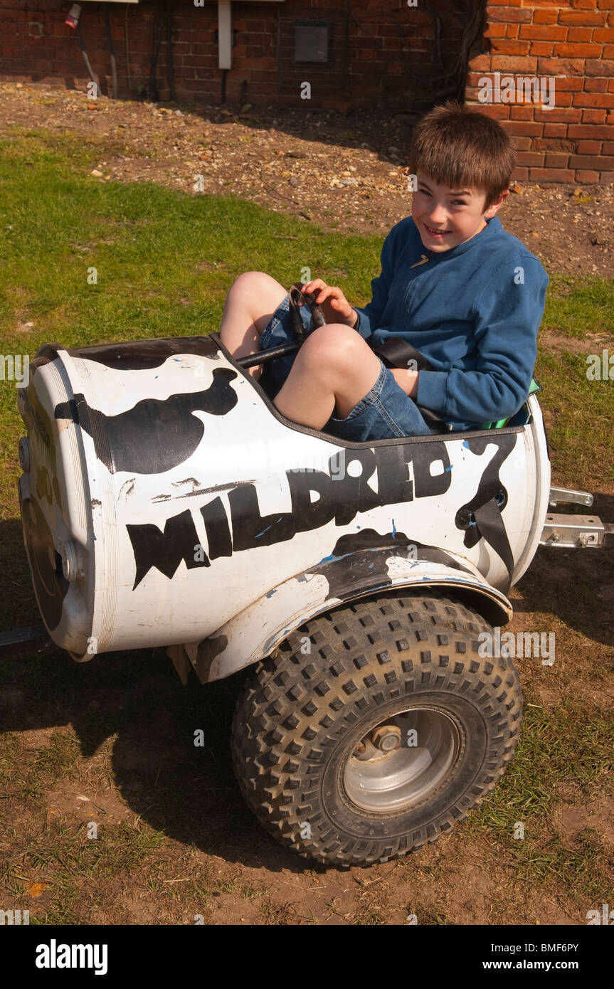A MODEL RELEASED Boy on The Barrel bug ride at Easton Farm Park in ...