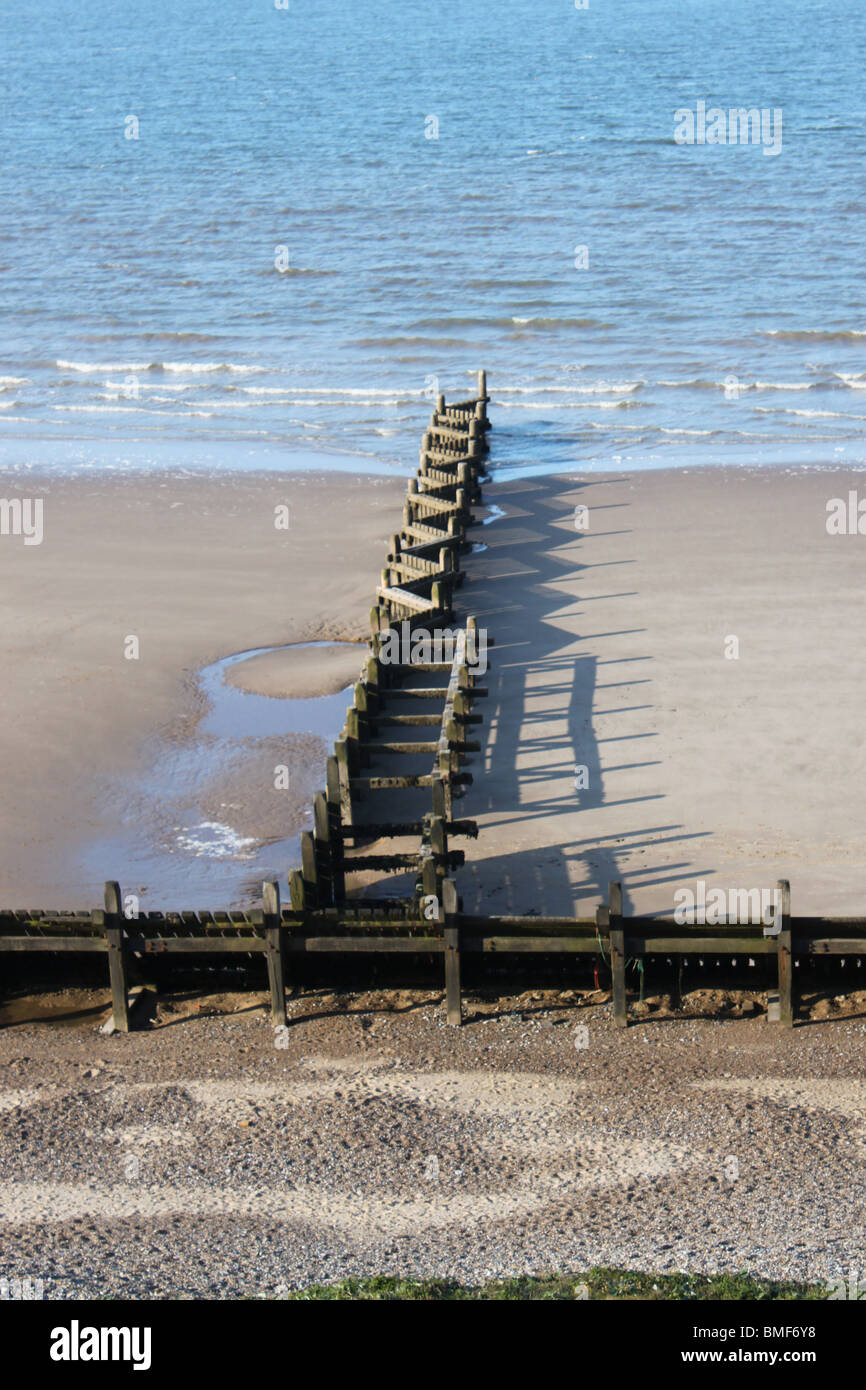 Sea defences against erosion, Overstrand, Norfolk, England, UK Stock ...