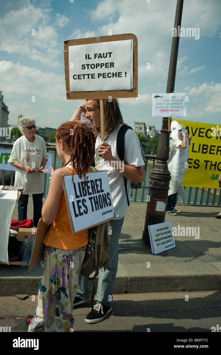 Environmental Activists from Greenpeace Demonstrating Against Blue Fin ...
