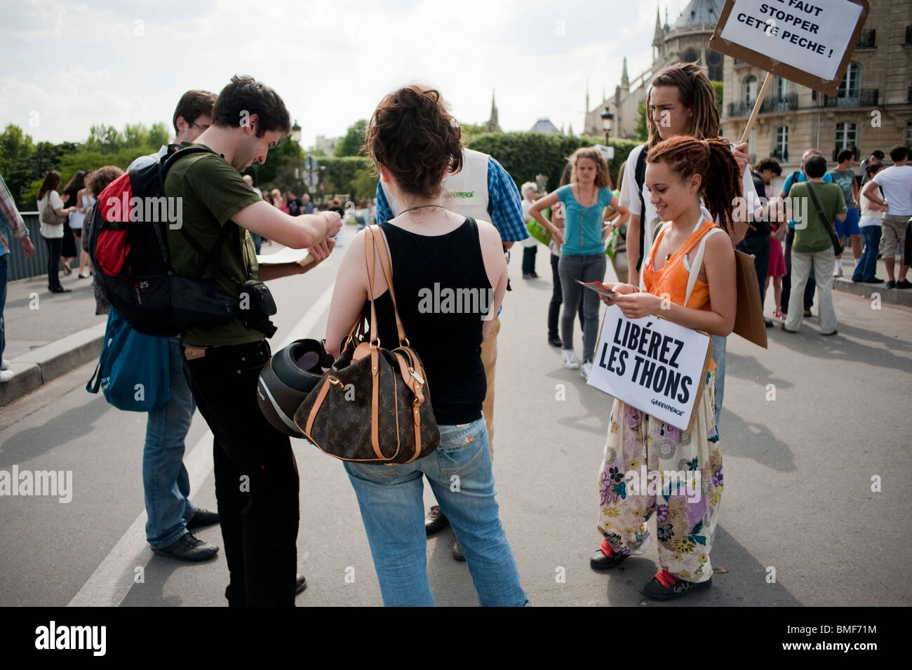 Environmental Activists from Greenpeace Demonstrating Against Blue Fin ...