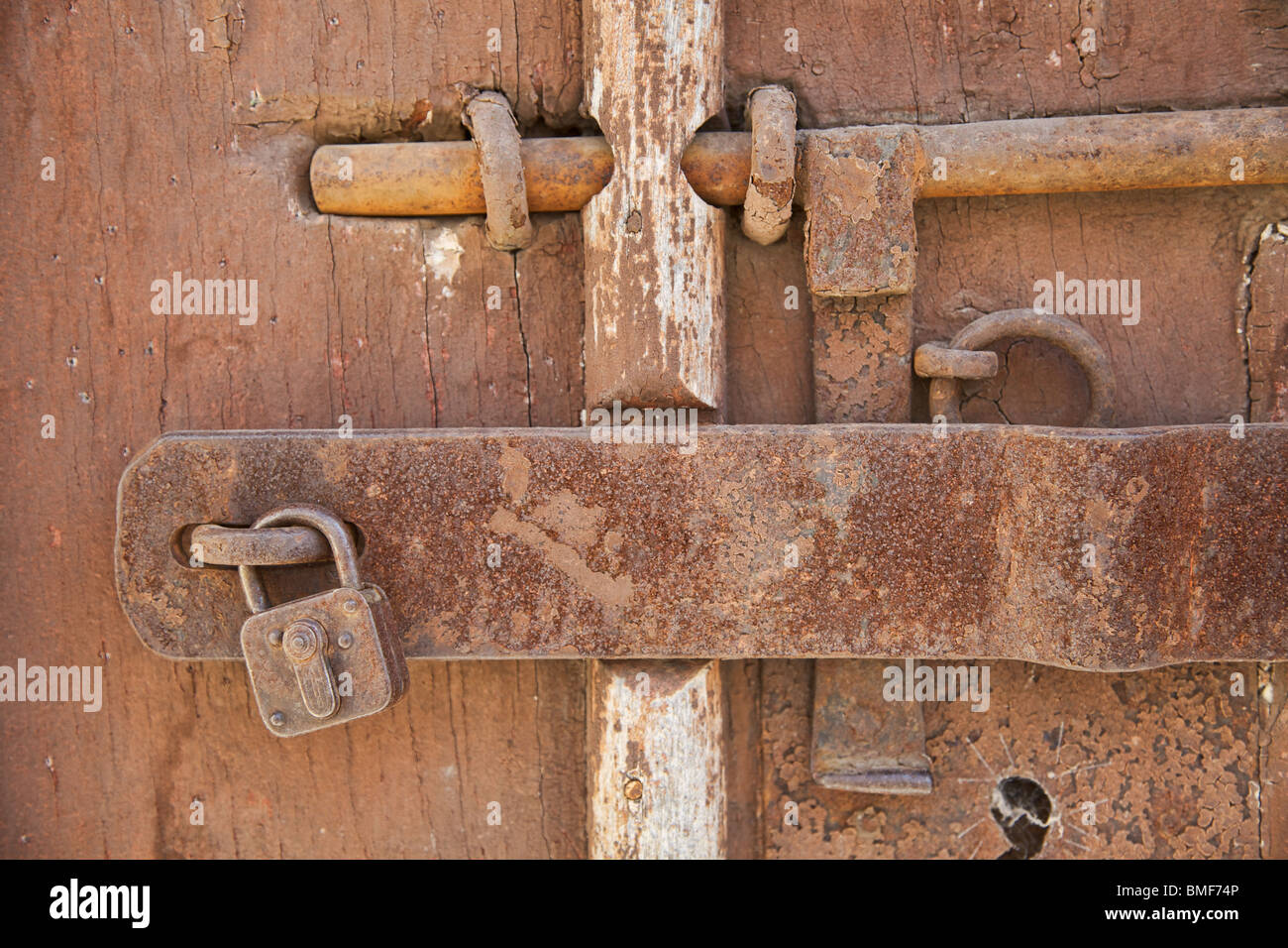 Rustic Rusty Door Lock Stock Photo - Alamy