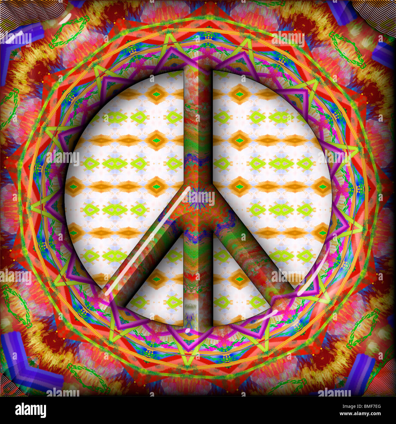 Psychedelic peace sign hi-res stock photography and images - Alamy