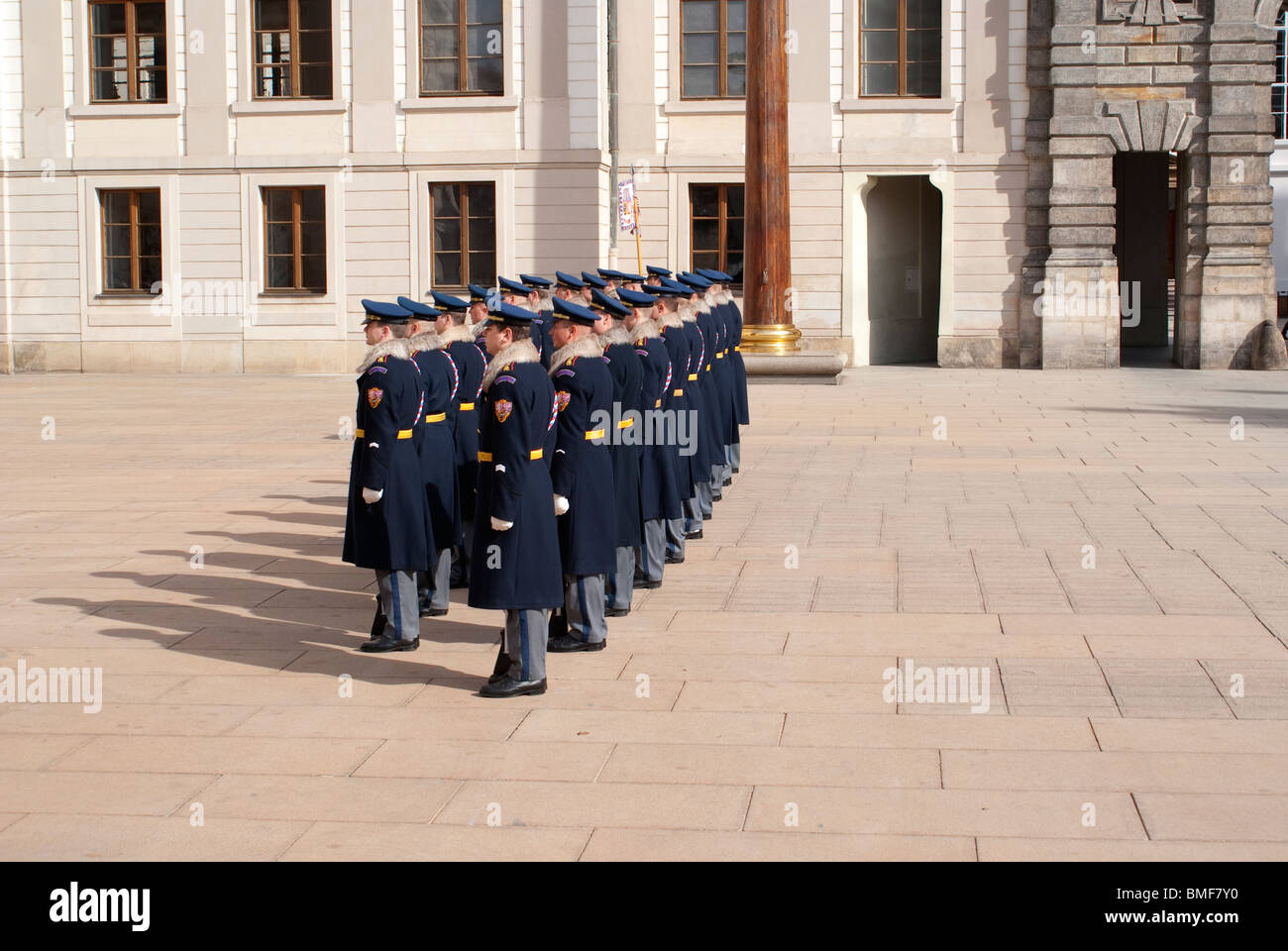 Prague Castle Guards in formation Stock Photo - Alamy