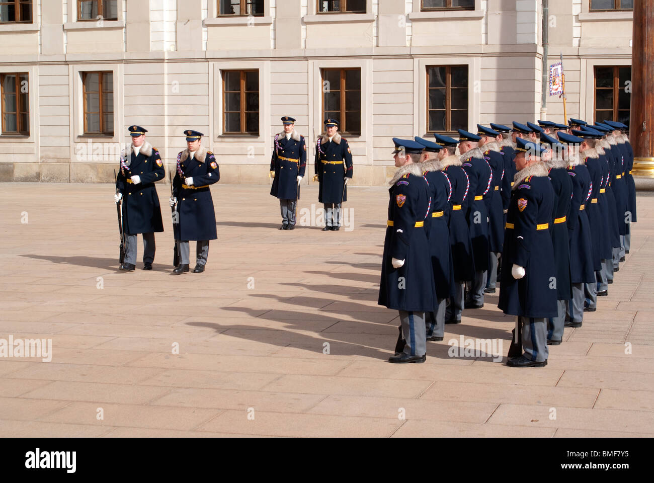Prague Castle Guards in formation Stock Photo - Alamy