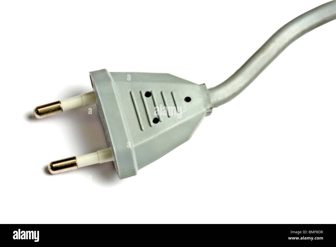 Gray electric plug isolated on white background Stock Photo - Alamy