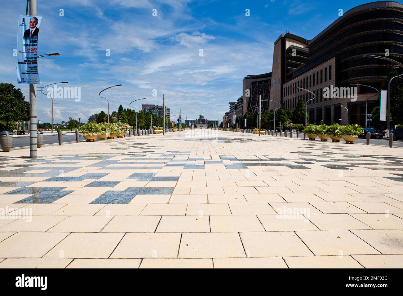 The view along the main thoroughfare at Putrajaya, looking toward the ...