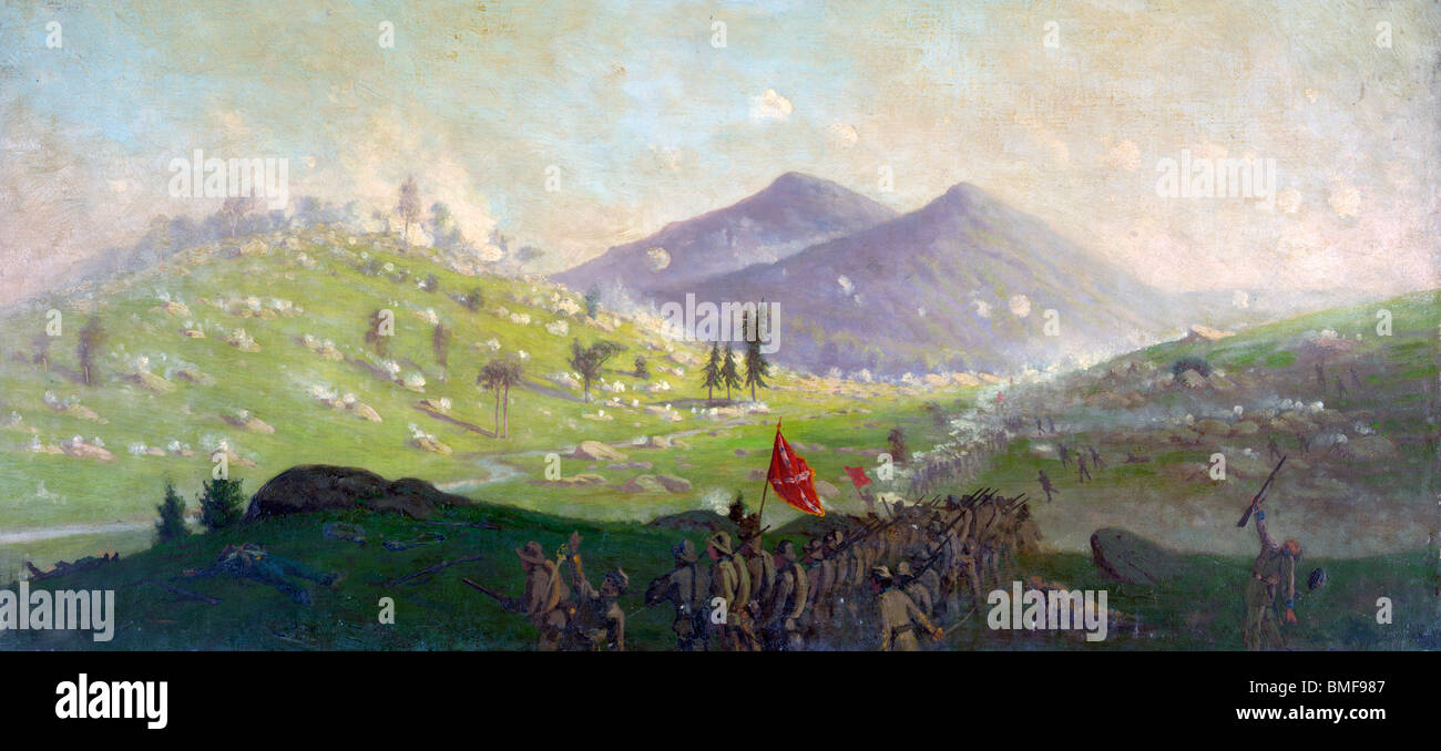 Attack on Little Round Top held by the 5th Corps commanded by General ...