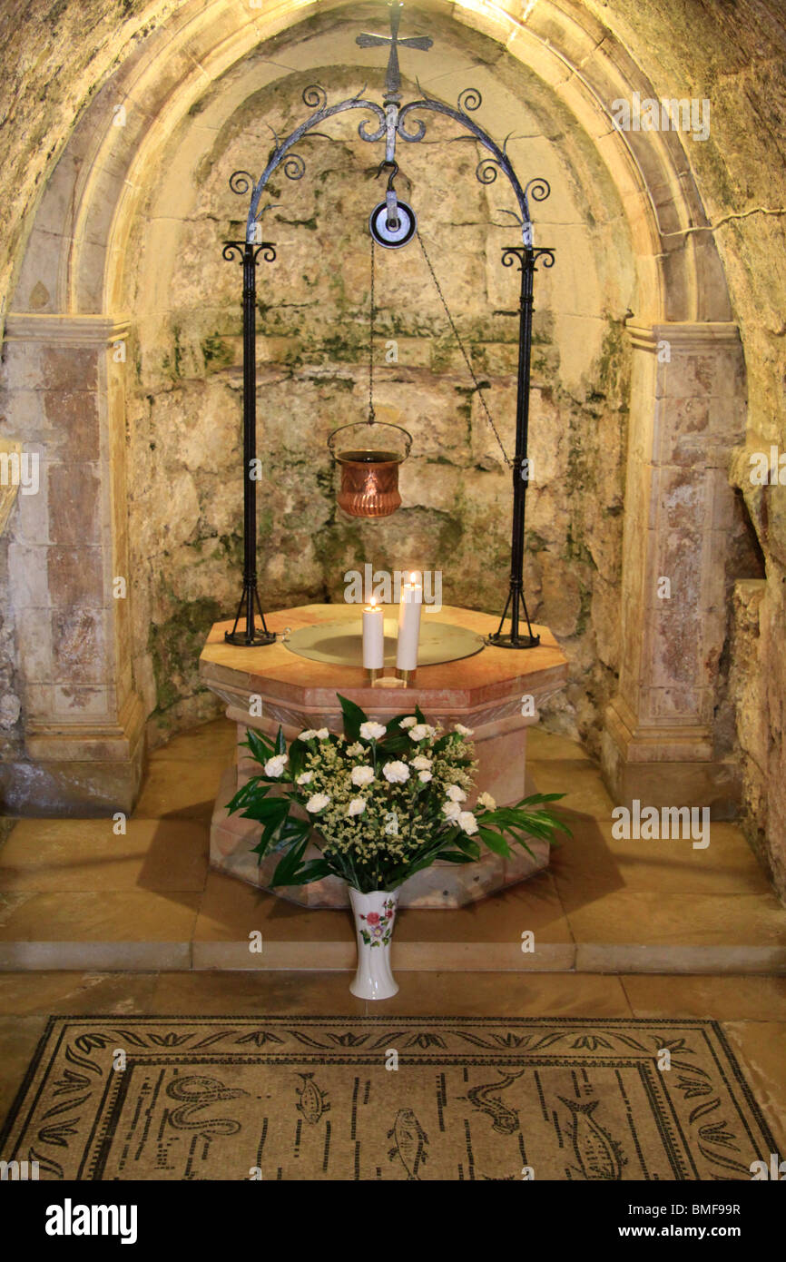 Israel, Jerusalem, an ancient water well at the Church of the ...
