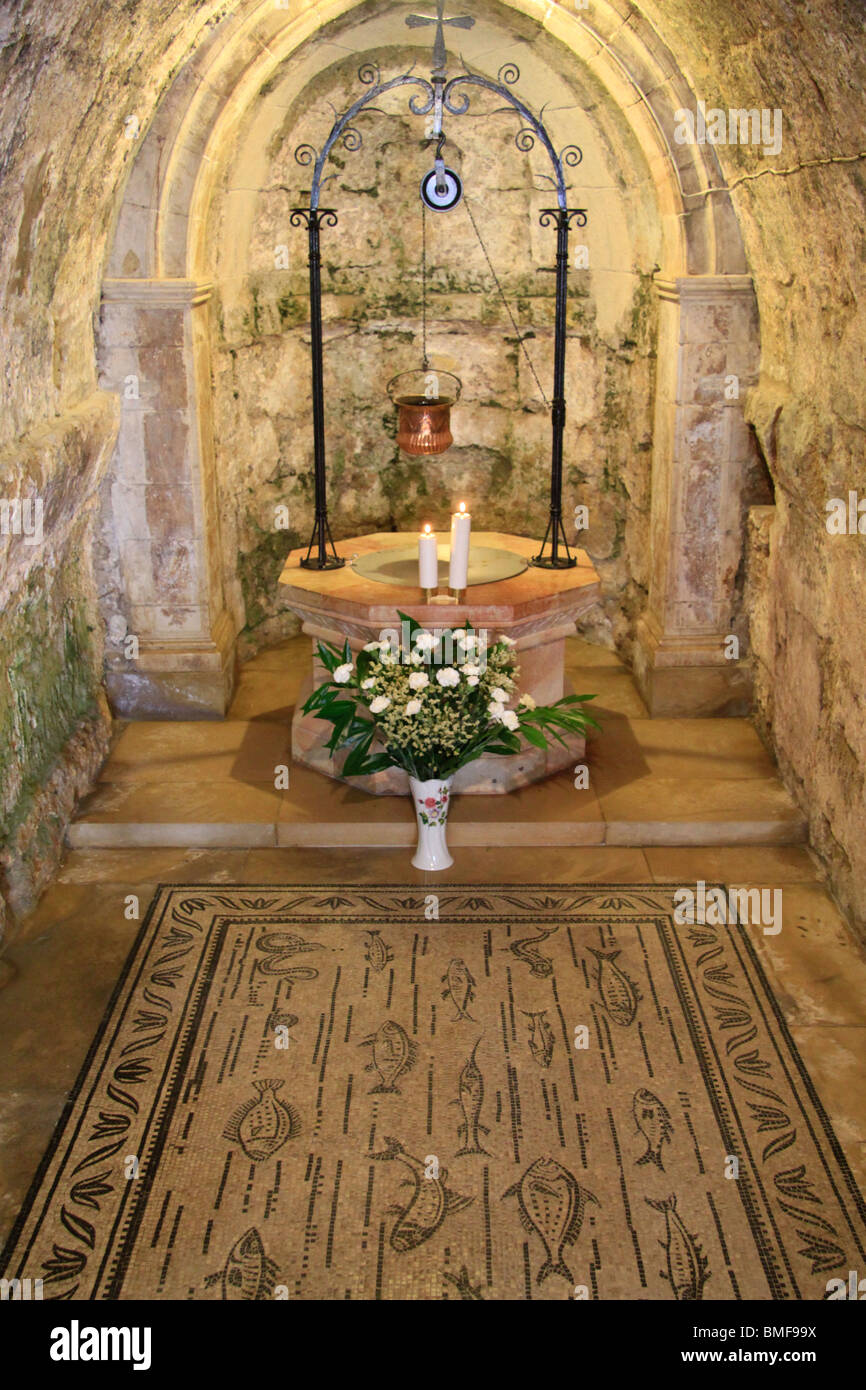 Israel, Jerusalem, an ancient water well at the Church of the ...