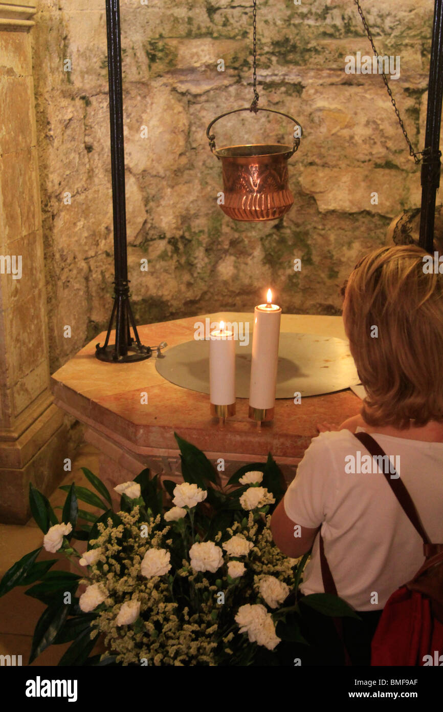 Israel, Jerusalem, an ancient water well at the Church of the ...