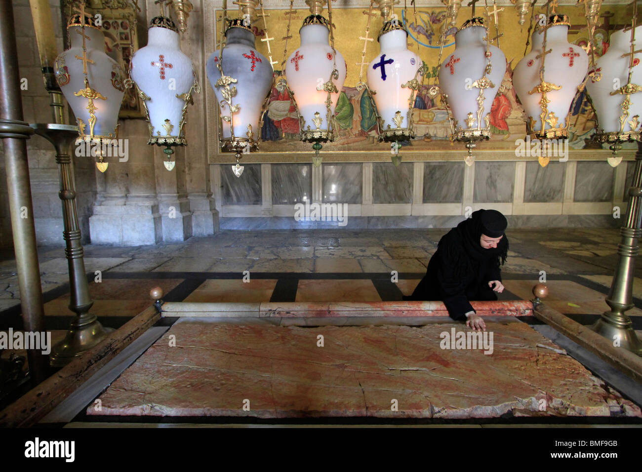 Holy sepulcher stone anointing on hi-res stock photography and images ...