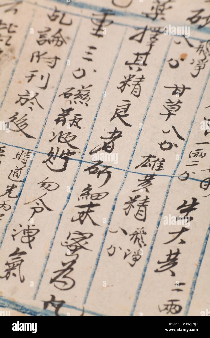 brown antique chinese book page for background Stock Photo - Alamy