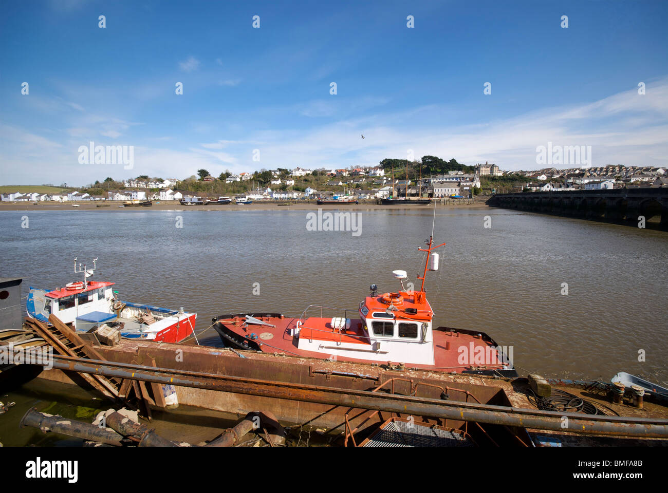 Bideford Devon UK River Torridge Fishing Boat Bridge Stock Photo - Alamy Bideford Devon UK River Torridge Fishing Boat Bridge Stock Photo - Alamy