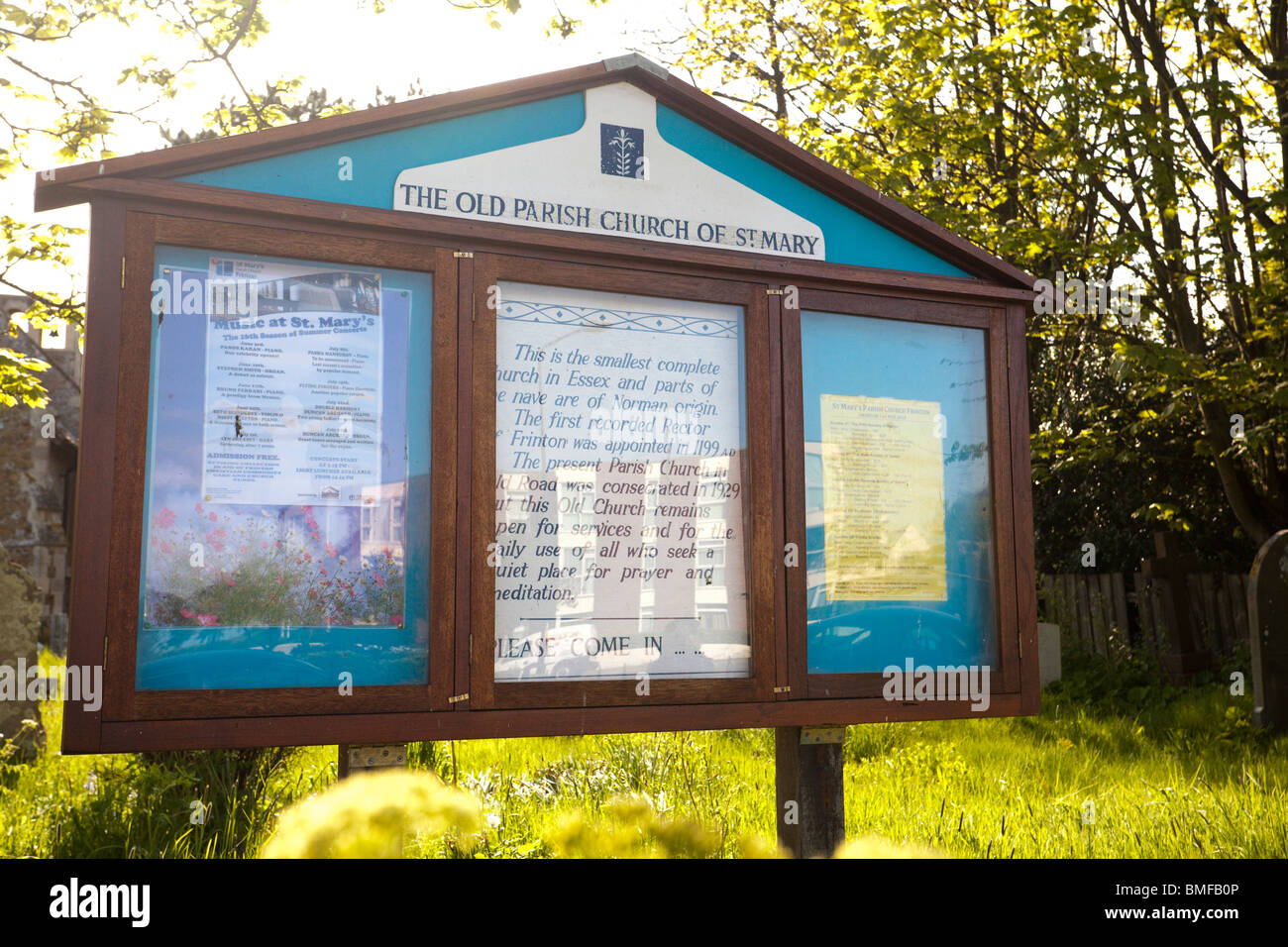 parish church notice board Stock Photo - Alamy