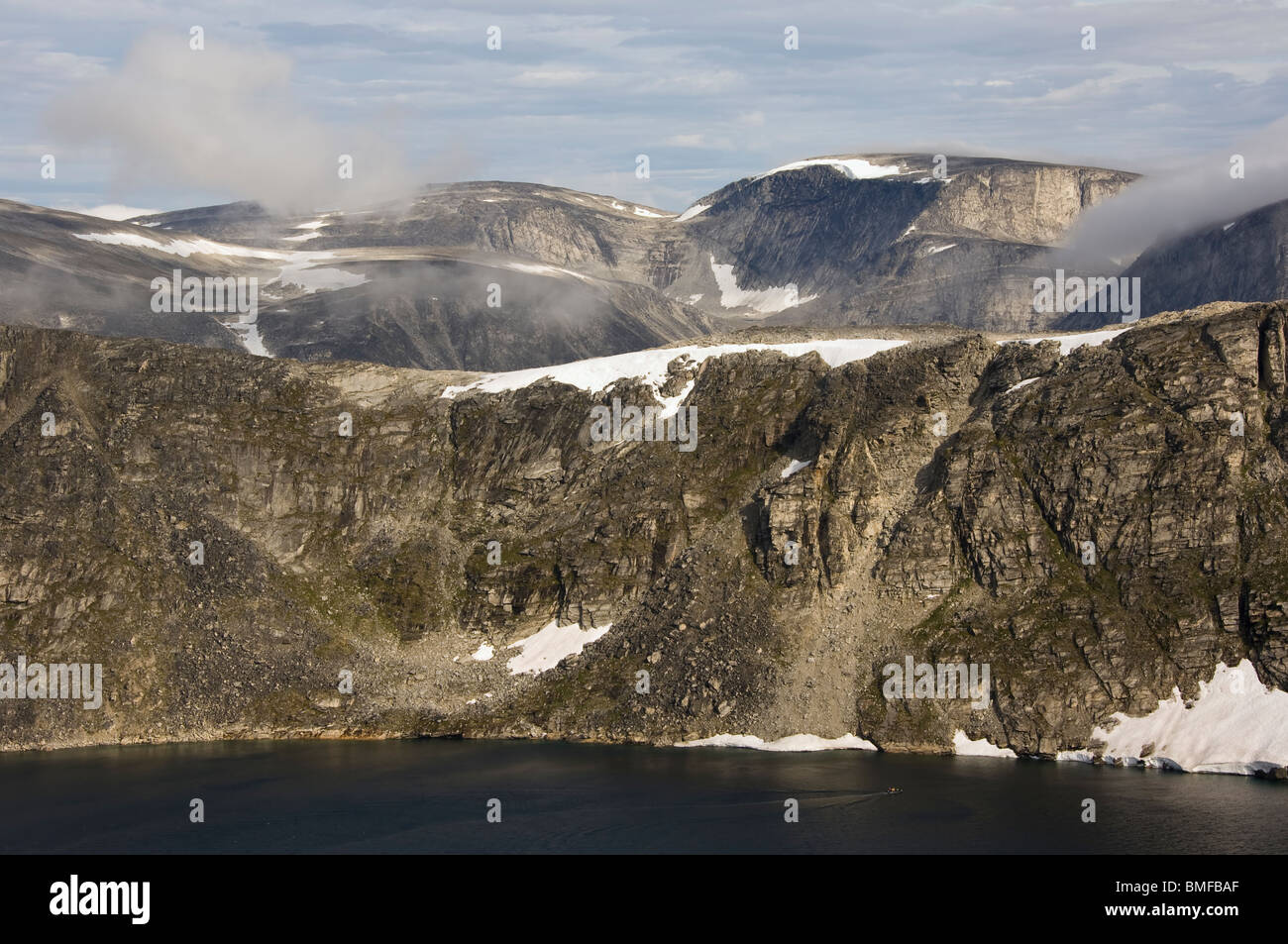 Glacial fjord at Cape Mercy, Cumberland Sound, Baffin Island, Nunavut ...