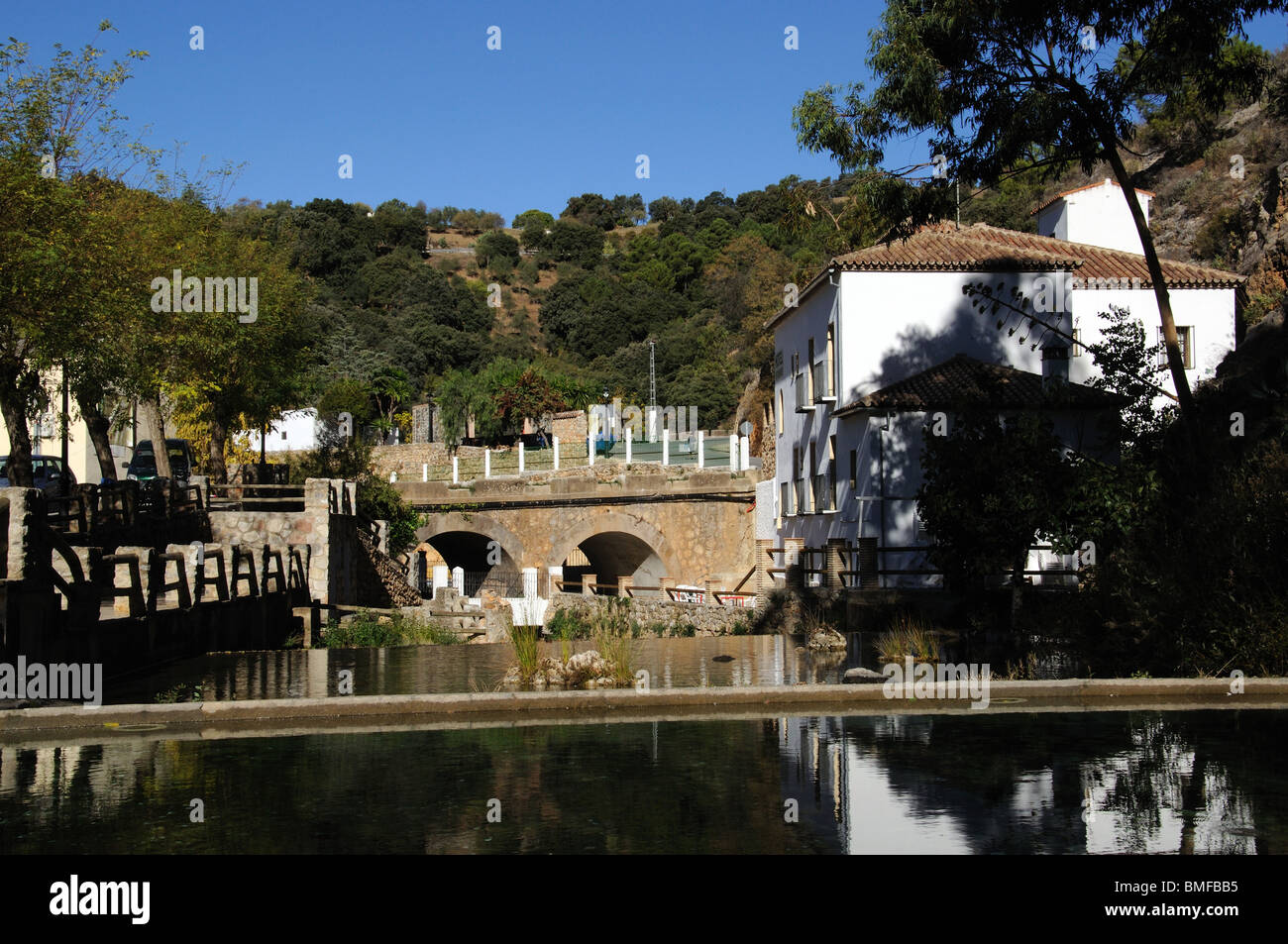 River Genal and bridge, Refugio de Pesca, Igualeja, Serrania de Ronda ...