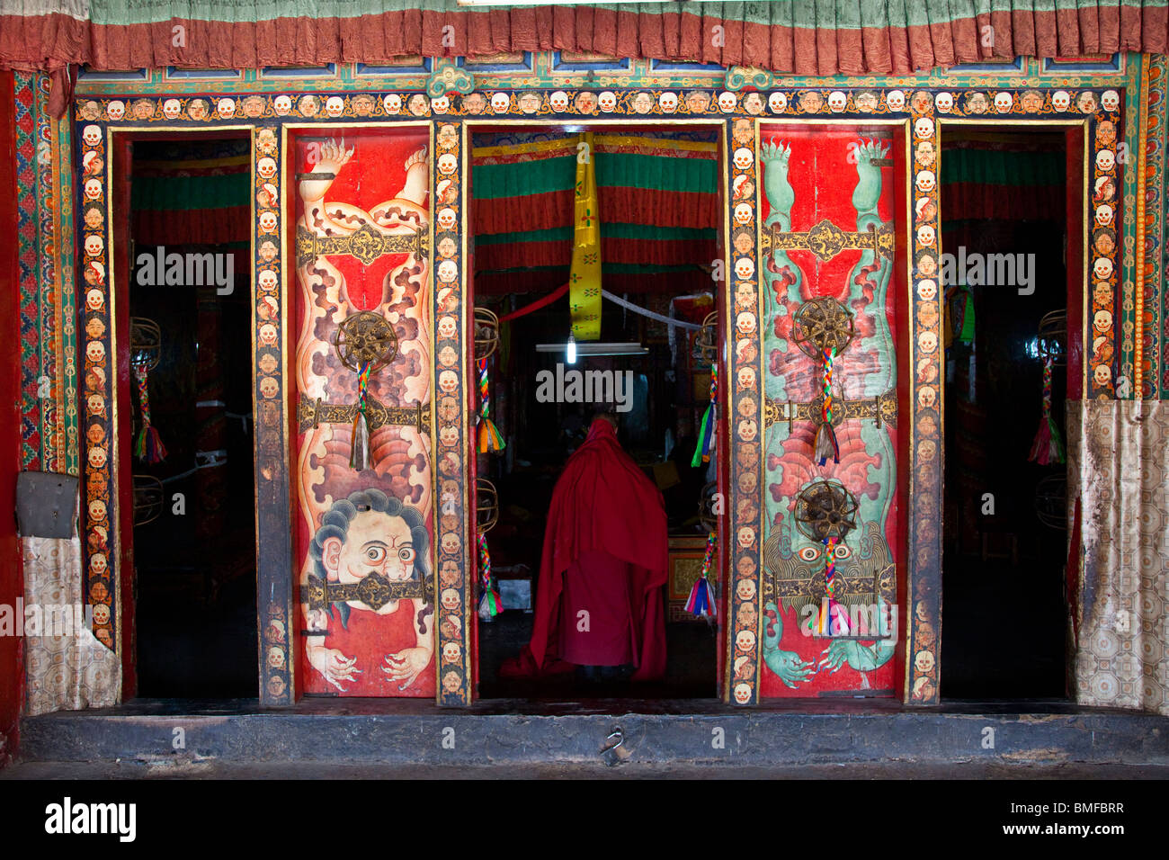 Monk entering Nechung Monastery in Lhasa, Tibet Stock Photo - Alamy
