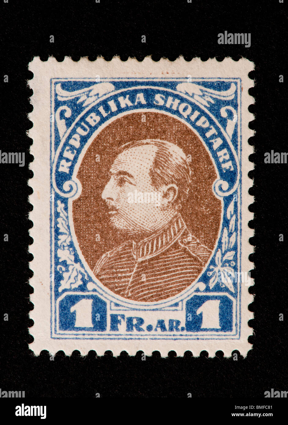 Postage stamp from Albania depicting President Ahmed Zogu Stock Photo ...