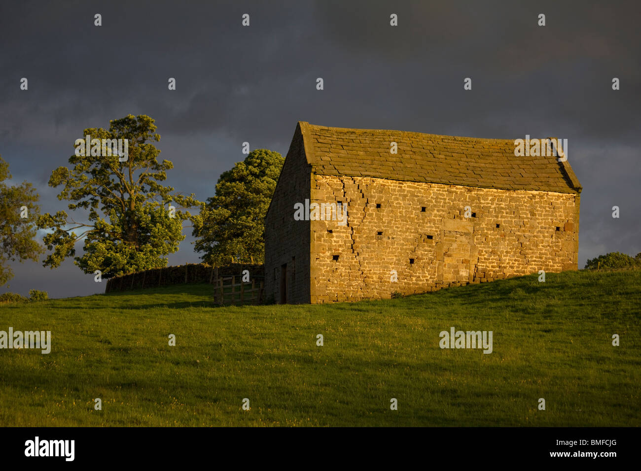 Beautiful old barn lit by evening sunlight hi-res stock photography and ...