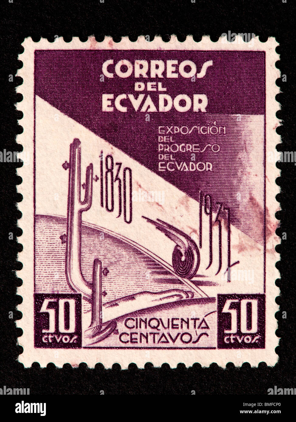Postage stamp from Ecuador for the 1937 Progress of Ecuador Exhibition ...