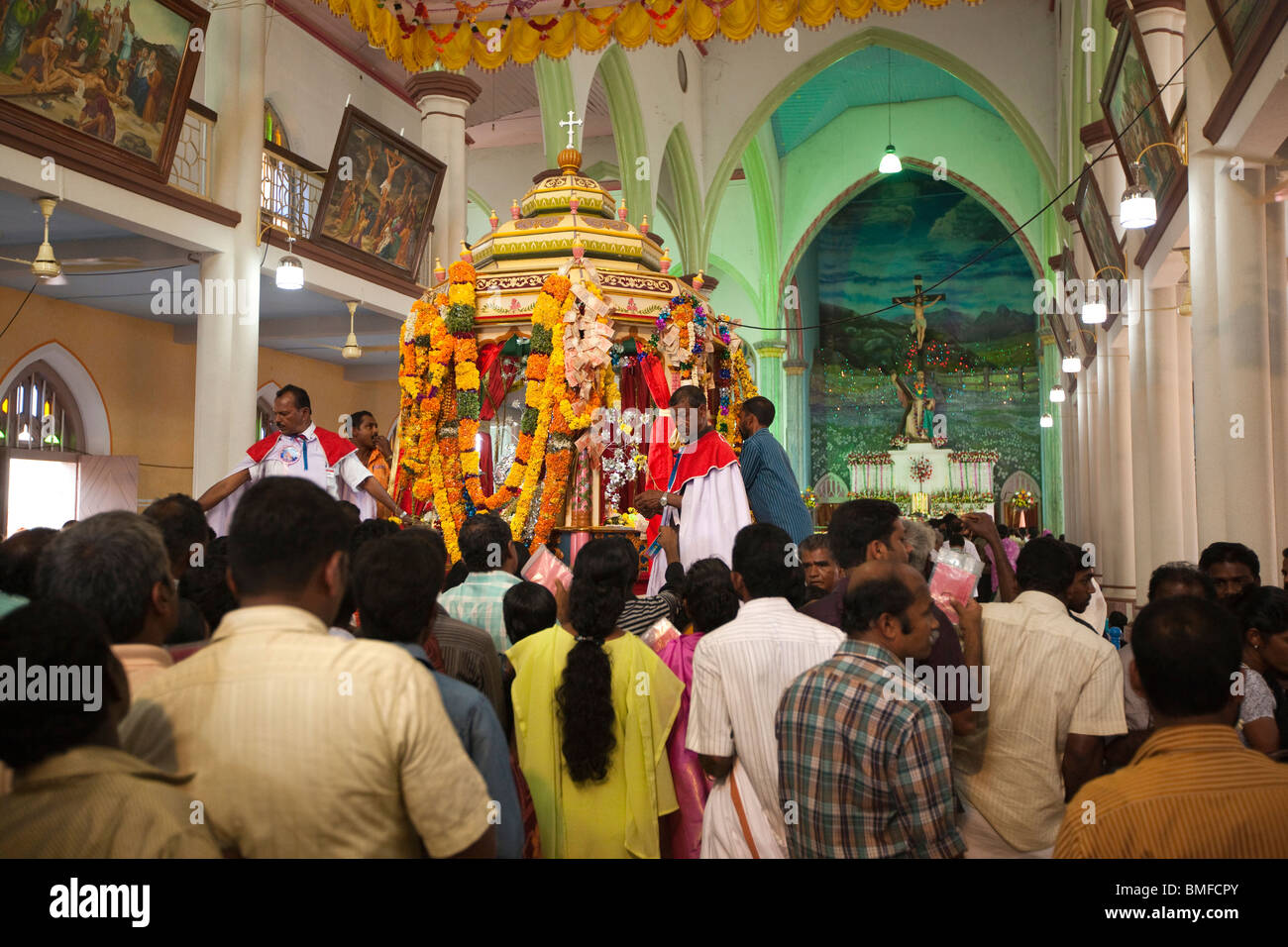 India, Kerala, Alappuzha, (Alleppey) Arthunkal, feast of St. Sebastian ...