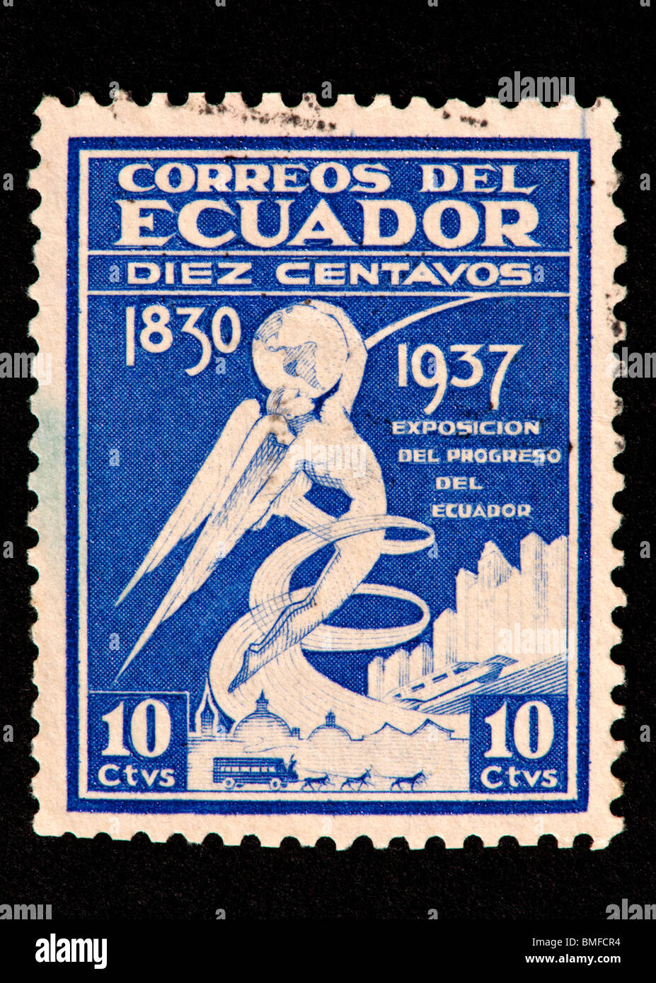 Postage stamp from Ecuador for the 1937 Progress of Ecuador Exhibition ...
