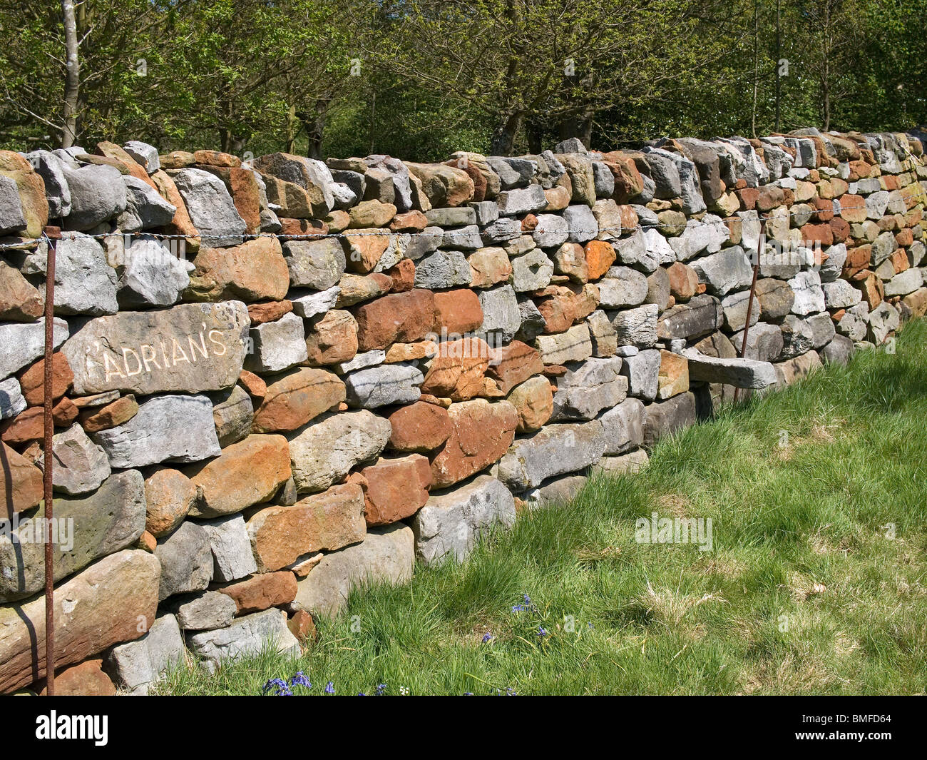 Adrian's wall a recently reconstructed traditional dry stone wall at ...